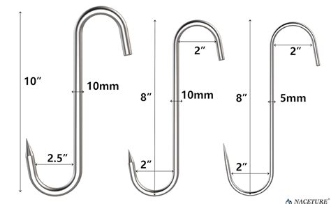 4 Pack S Meat Hooks For Butchering 10mm 10 Inch Premium Stainless