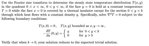 Use The Fourier Sine Transform To Determine The