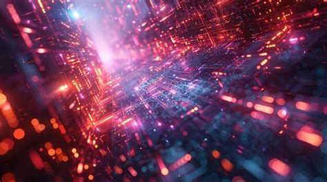 Dynamic Light Patterns In A Cyber Space Background Premium Ai