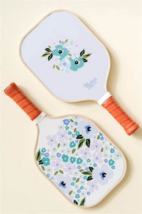 Darling Effect Pickleball Paddle Lively Floral Periwinkle Seaside