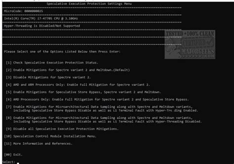 Download Manage Speculative Execution Settings Script Majorgeeks
