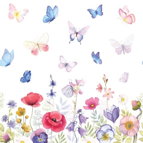 Clipart Flowers And Butterflies Border