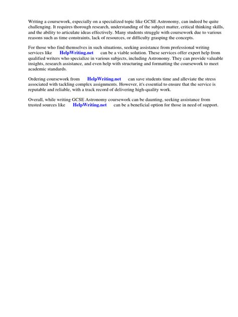 Gcse Astronomy Exemplar Coursework Pdf Websites Cookie