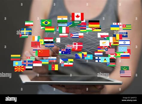 A 3d Rendering Of The Worlds National Flags On A Blurry Background