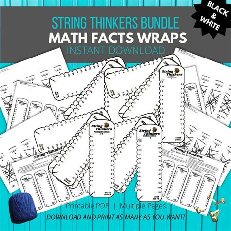 Math Facts String Thinkers Math Wrap Bundle Self Correcting Flashcard