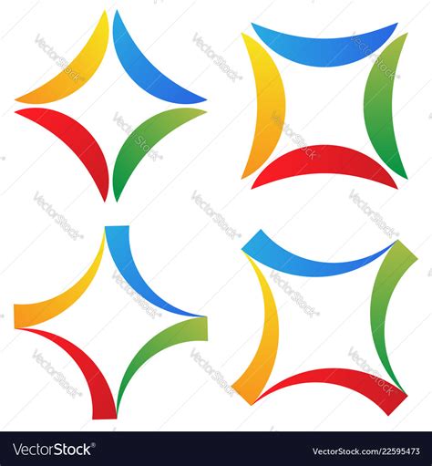 Abstract Geometric Icon Design Elements Isolated Vector Image