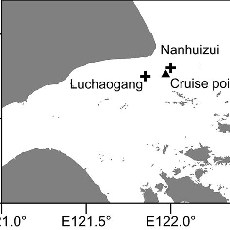 Map That Shows The Moored Adcp Stations Cross And A Match Up Location Download Scientific