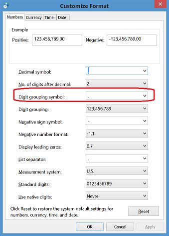 How To Get Excel To Use Digit Grouping Separator Thousand Separator