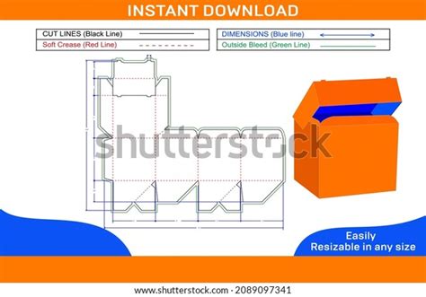 Corugated Carton Folding Box Dieline Template Stock Vector Royalty Free 2089097341 Shutterstock
