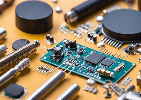Close Up Of Circuit Board With Electronic Components And Microchips Ai Generated Stock