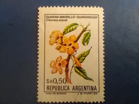 Estampilla Antigua Argentina Flor Guaran Amarillo Año 1983 Mercadolibre