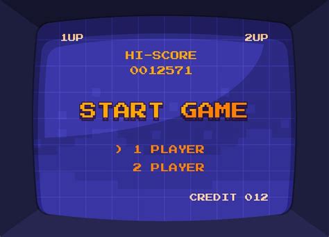 Premium Vector Screen With An Arcade Game Start Screen In The Gaming