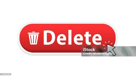 mouse cursor click red erase wipe delete button or sign for website