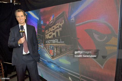 Portrait Of Nbc Sports Announcer Cris Collinsworth In Broadcast Booth