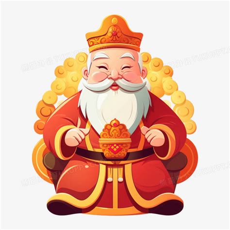 手绘卡通财神爷形象png图片素材下载卡通png熊猫办公
