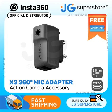 Insta360 X3 Portable Microphone Adapter Mic Extension With Male Usb Type C And 3 5mm Audio Port