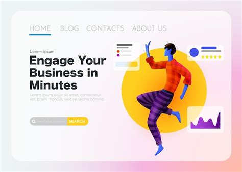 Premium Vector Expert Analyst Flies Around Statistical Data Landing Page Template