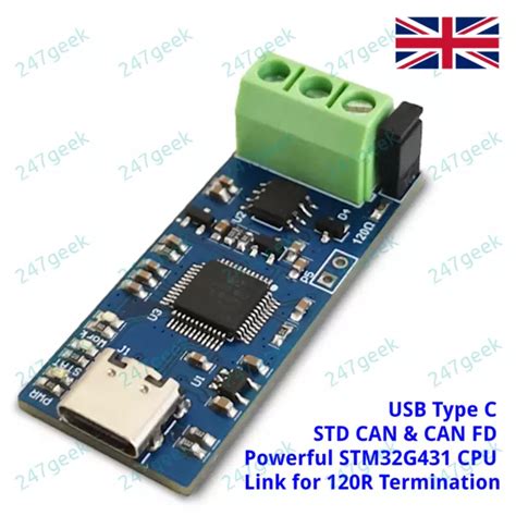 🇬🇧 Usb C Can Bus Adapter Module Canable 2 Can Can Fd Analyzer Linux Windows £14 49 Picclick Uk