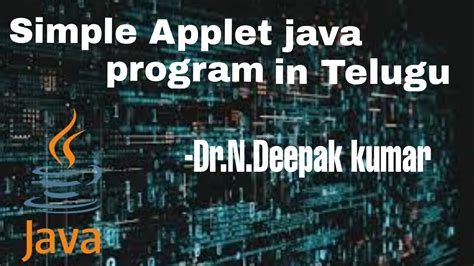 Simple Applet Java Program In Teluguby Drn