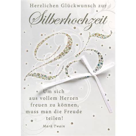 Silberhochzeit Glückwunschkarte Mit Umschlag Herzlichen Glückwunsch Zur