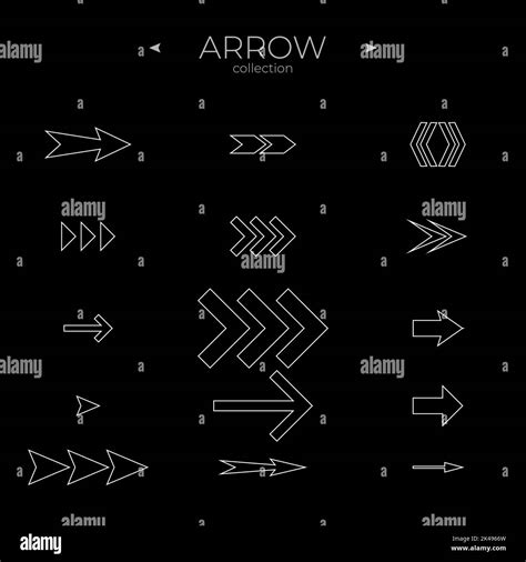 line arrow icon set outline symbol collection trendy line style for