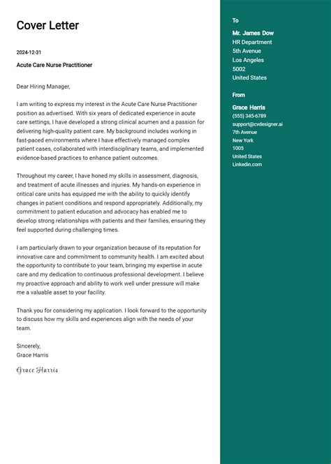 30 Registered Nurse Cover Letter Examples And Templates For 2025