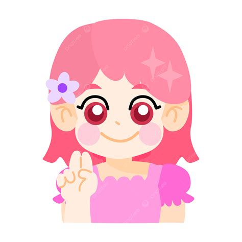 Cute Girl Posing Vector Sticker Girl Pink Png And Vector With