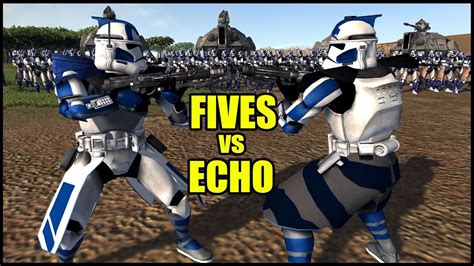 Fives And Echo Battle Against Each Other Men Of War Star Wars Mod