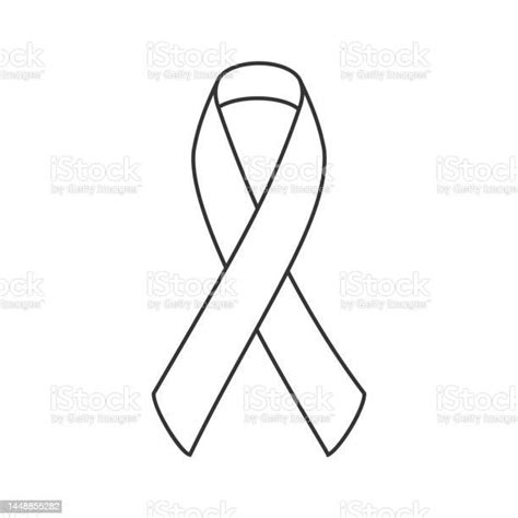 인식 리본 화이트 색상 검은색 윤곽선 벡터 일러스트 레이 션 평면 디자인 0명에 대한 스톡 벡터 아트 및 기타 이미지 0명