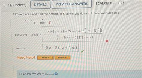 Solved Differentiate F And Find The Domain Of F Enter The
