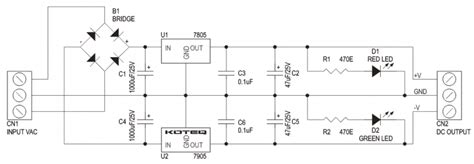 5V Symmetrical Regulated Power Supply 1A Electronics Lab