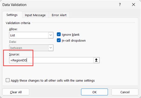 Create Data Validation List From Excel Table As Source