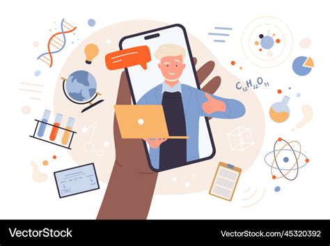 Online Classes Courses Tutorials Mobile App Vector Image