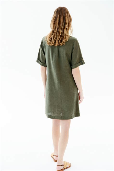 Robe Roude Vert Kaki Femme