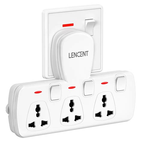 Lencent Multi Plug Extension Socket 3 Way Electrical Outlet Extender