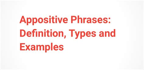 Appositive Phrase In English