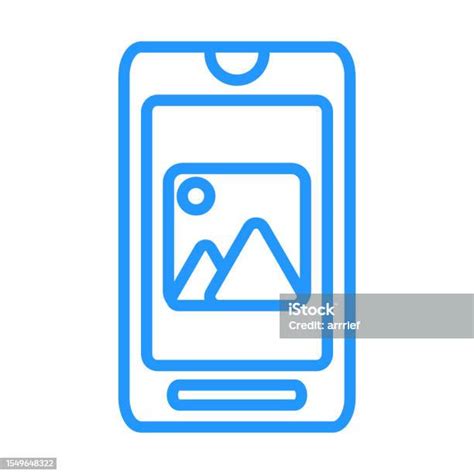 스마트폰 아이콘입니다 흰색 배경에 분리된 윤곽선 스타일 Brand Name Smart Phone에 대한 스톡 벡터 아트 및 기타 이미지 Brand Name Smart