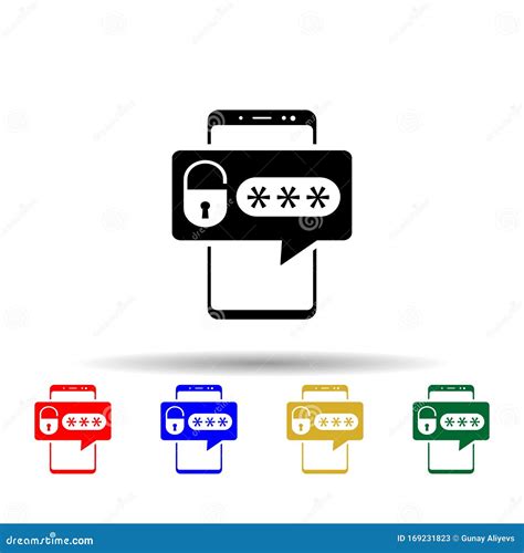 Smartphone Lock Password Multi Color Style Icon Simple Glyph Flat