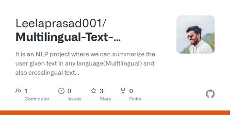 GitHub Leelaprasad001 Multilingual Text Summarizer It Is An NLP