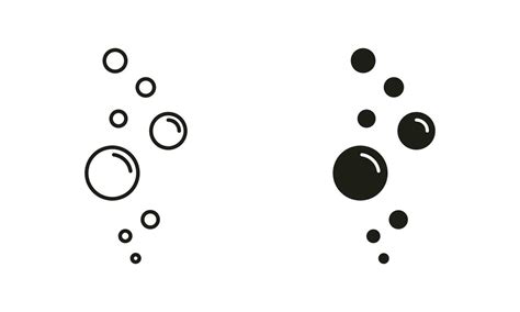 Foam Clean Water Line And Silhouette Black Icon Set Fizzy Aqua Drink