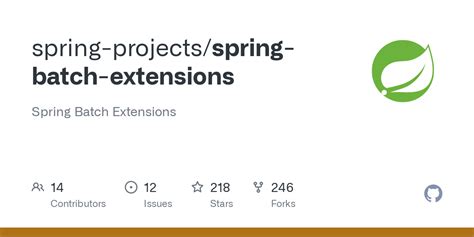 Github Spring Projectsspring Batch Extensions Spring Batch Extensions