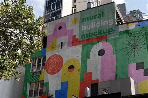 Premium Psd Mock Up Design Of Mural On City Building