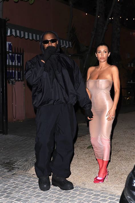 Bianca Censori Wears Completely Sheer Tube Dress And Knee High Stockings For Kanye West Outing
