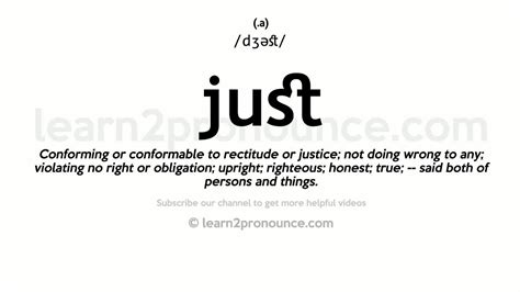 Pronunciation Of Just Definition Of Just Youtube