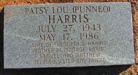 Patsy Lou Punneo Harris 1943 1986 Find A Grave Memorial
