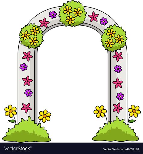 Wedding Flower Arch Cartoon Colored Clipart Vector Image