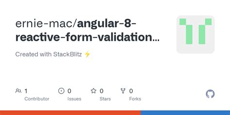 Github Ernie Macangular 8 Reactive Form Validation Sueomk Created