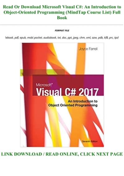 Read Book Microsoft Visual C An Introduction To Object Oriented