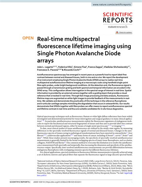 Pdf Real Time Multispectral Fluorescence Lifetime Imaging Using