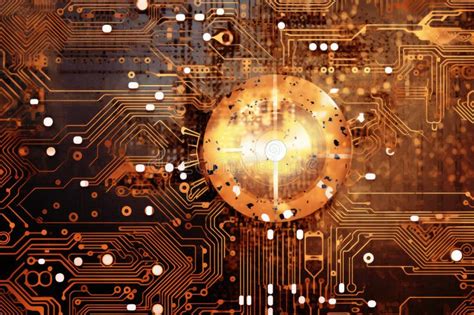 Minimalistic Abstract Background With Circuitry Patterns And Futuristic Symbols Symbolizing The